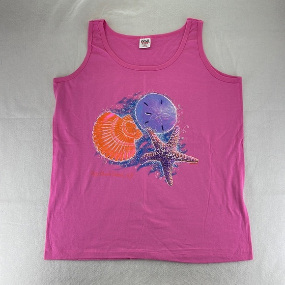 Anvil | Tops | Vintage Anvil Tank Top Pink Beach Shell Starfish Womens ...